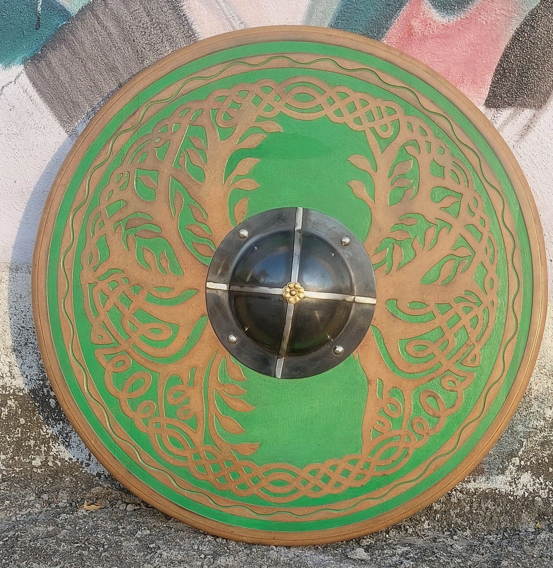 Medieval Wooden Battle Shield 24 Heavy Shield Larp Cosplay Shield Decor ...