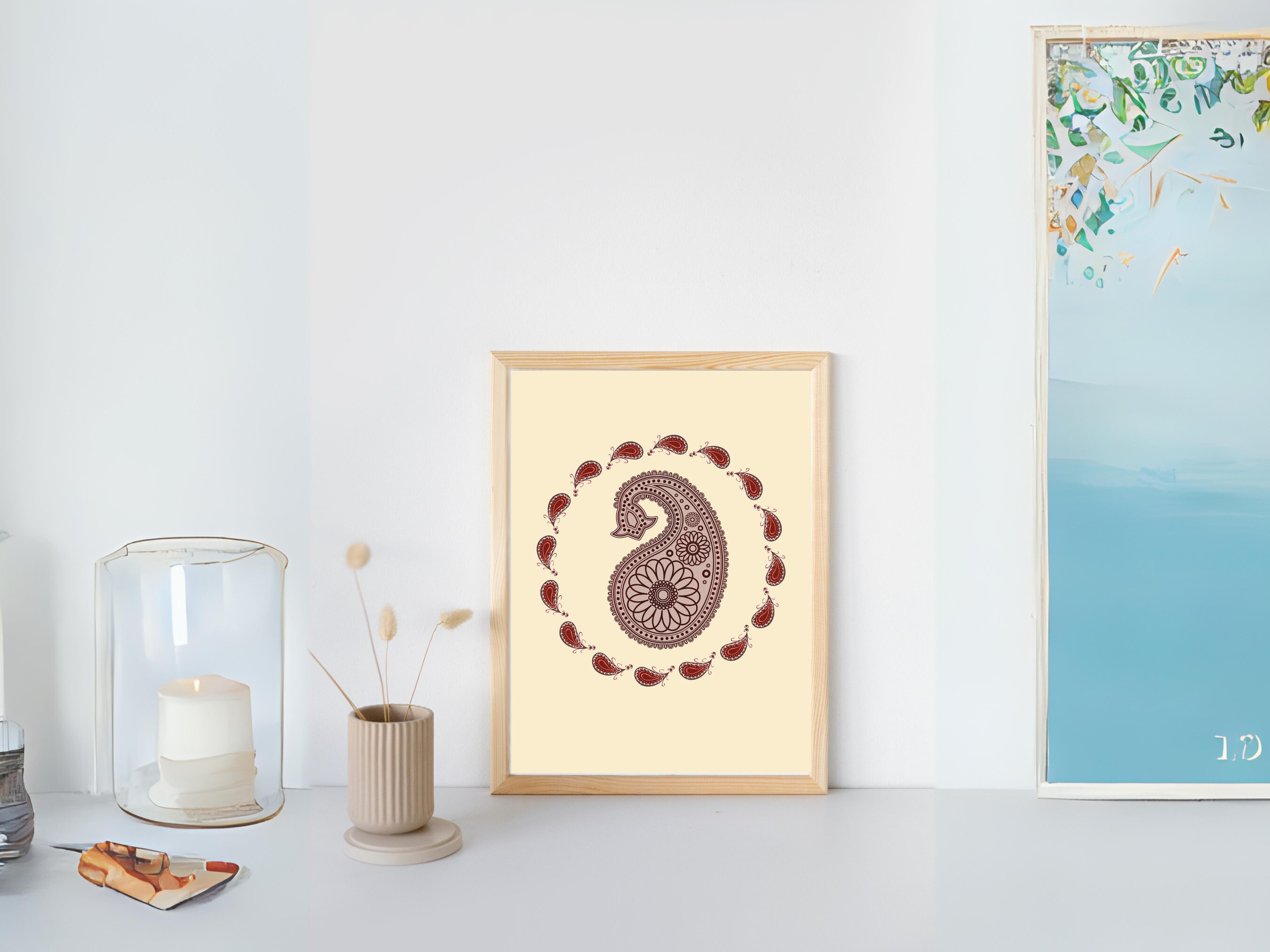 Printable Digital Paisley Wall Art Instant Download Aesthetic Decor Art ...