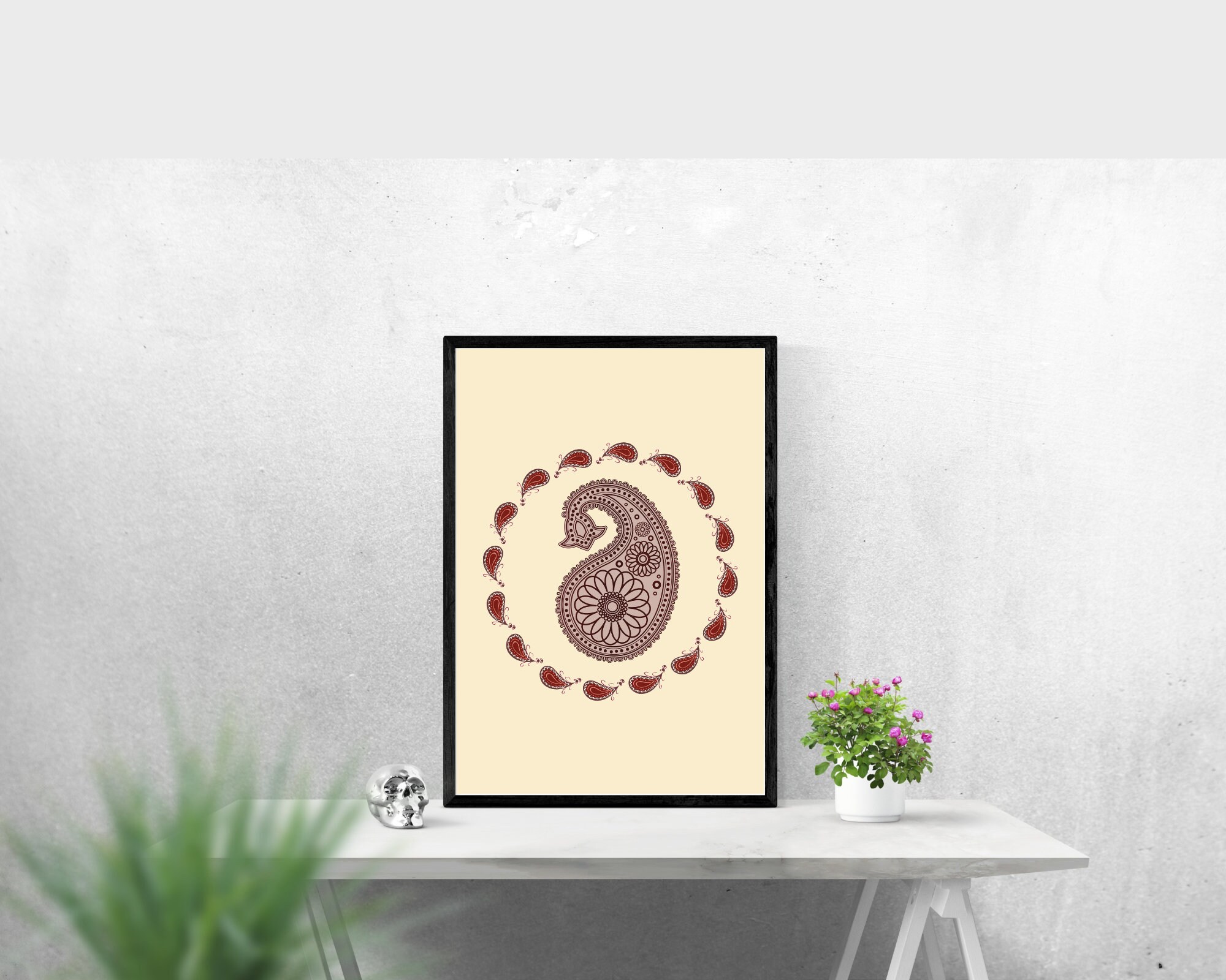 Printable Digital Paisley Wall Art Instant Download Aesthetic Decor Art ...