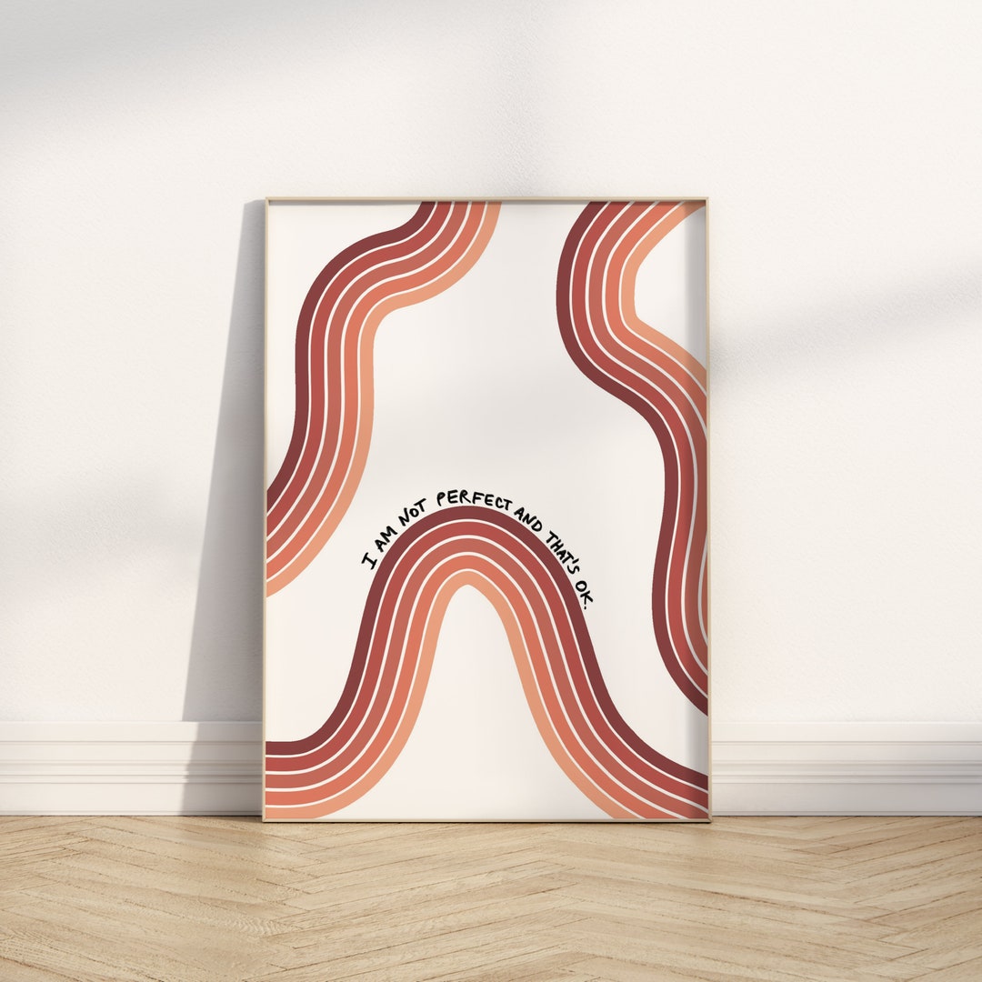Cherry Red Print, Abstract Printable Wall Art, Lines Retro Poster ...