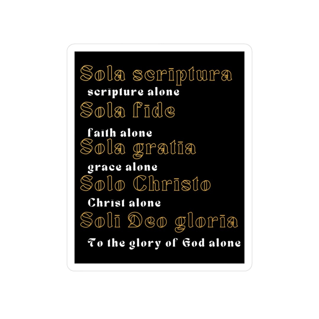 Five Solas STICKER I Reformation Day I Kiss-cut Vinyl Decals - Etsy