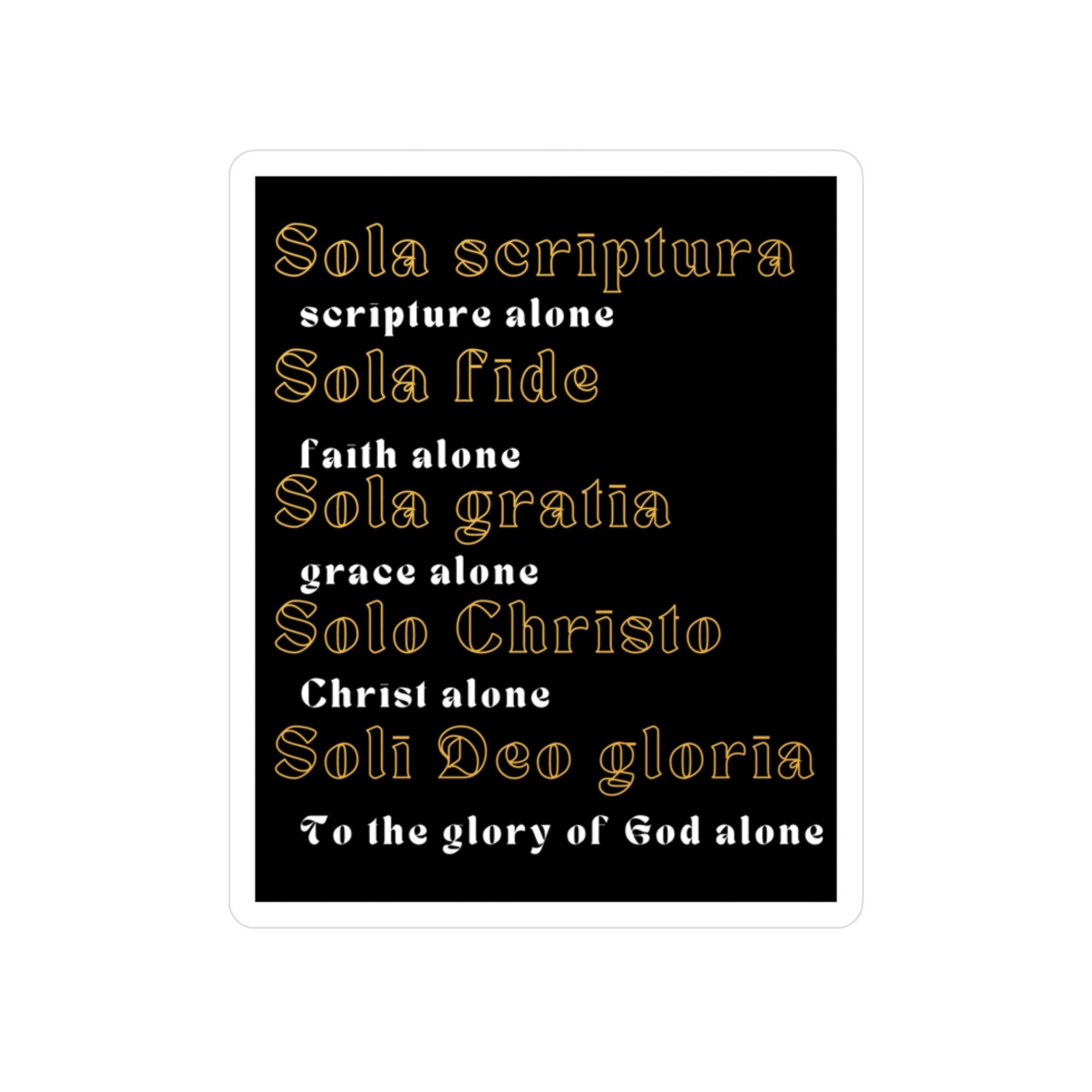 Five Solas STICKER I Reformation Day I Kiss-cut Vinyl Decals - Etsy