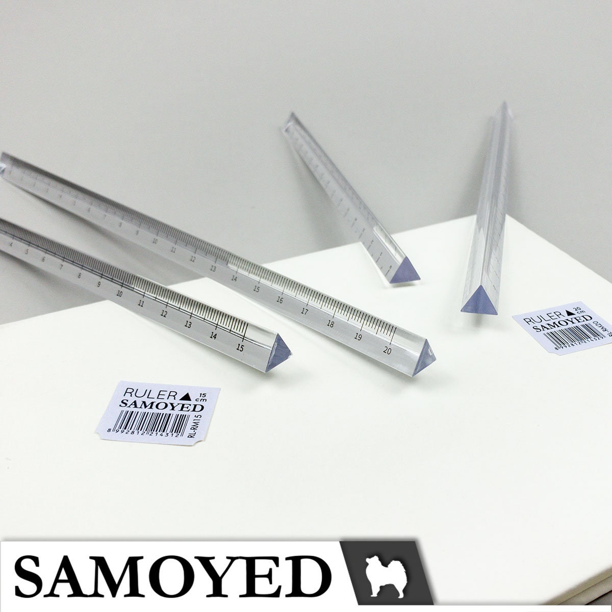 Triangular, Triangle Prism Ruler Samoyed RL-RM, Plastic, Transparent ...