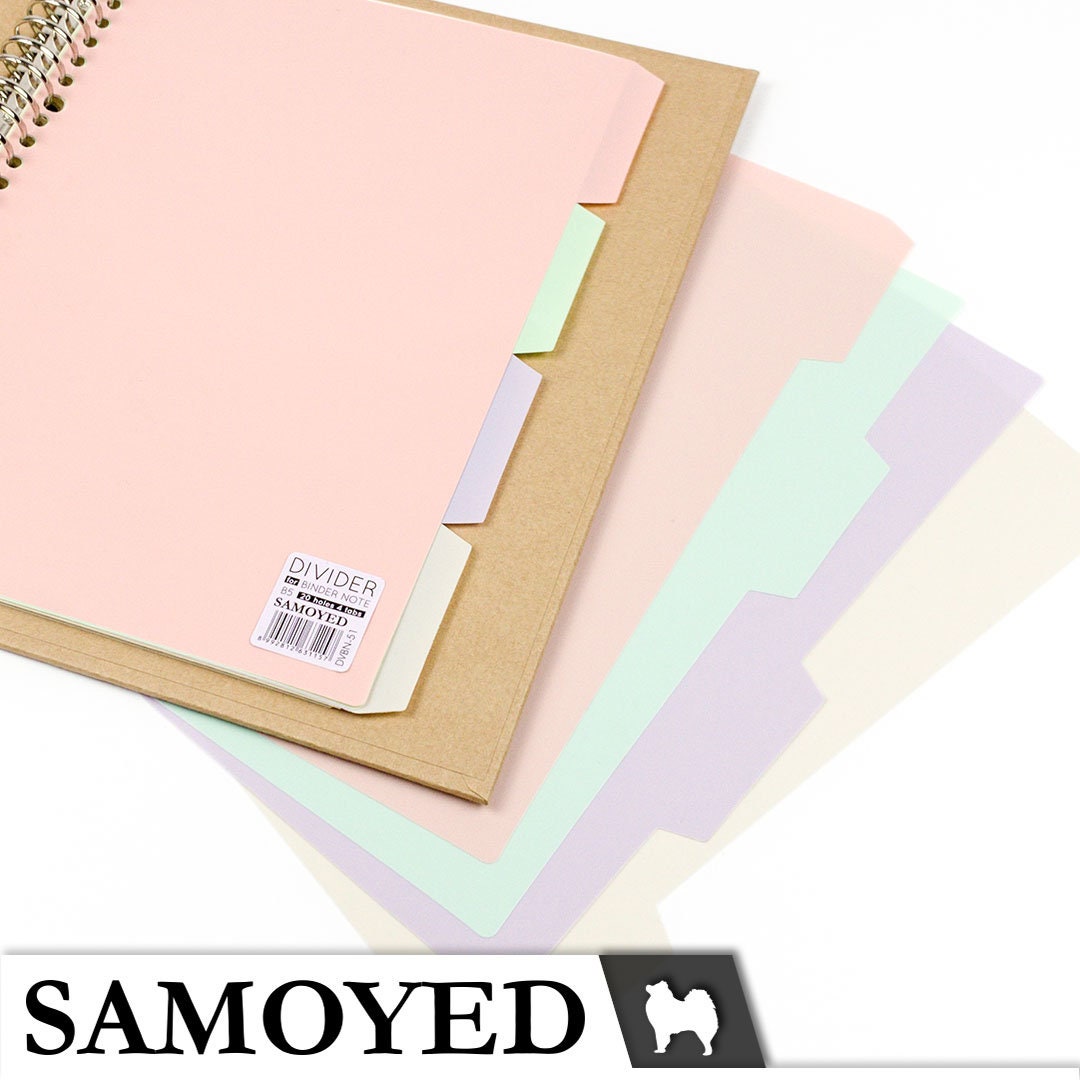 B5 Binder Dividers: Pastel Color Tabs, 26 Holes (4 Sheets) - Etsy Australia