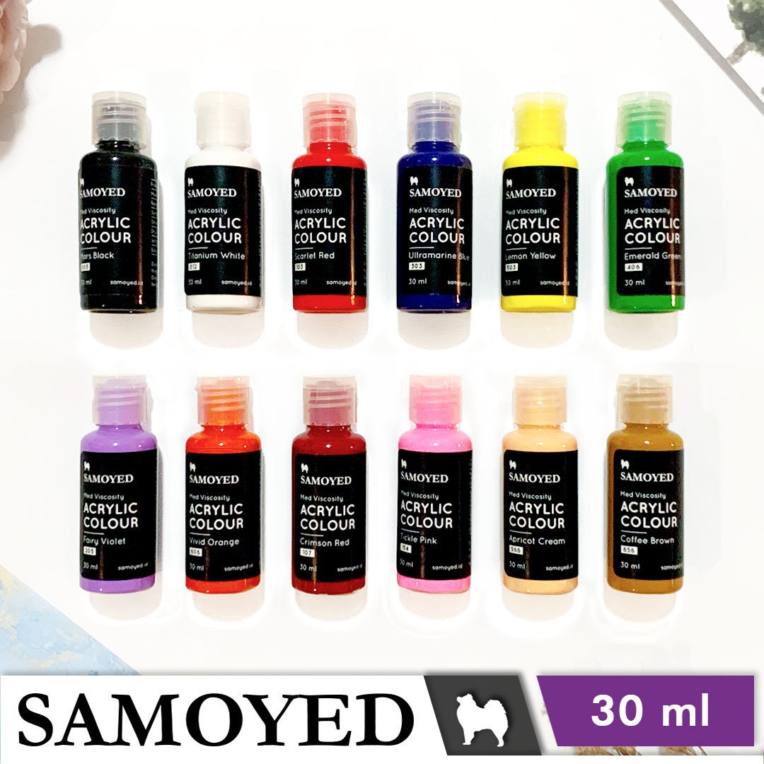 Acrylic Paint, Colour 30 Ml Samoyed ACP-M, Black, White, Red, Blue ...