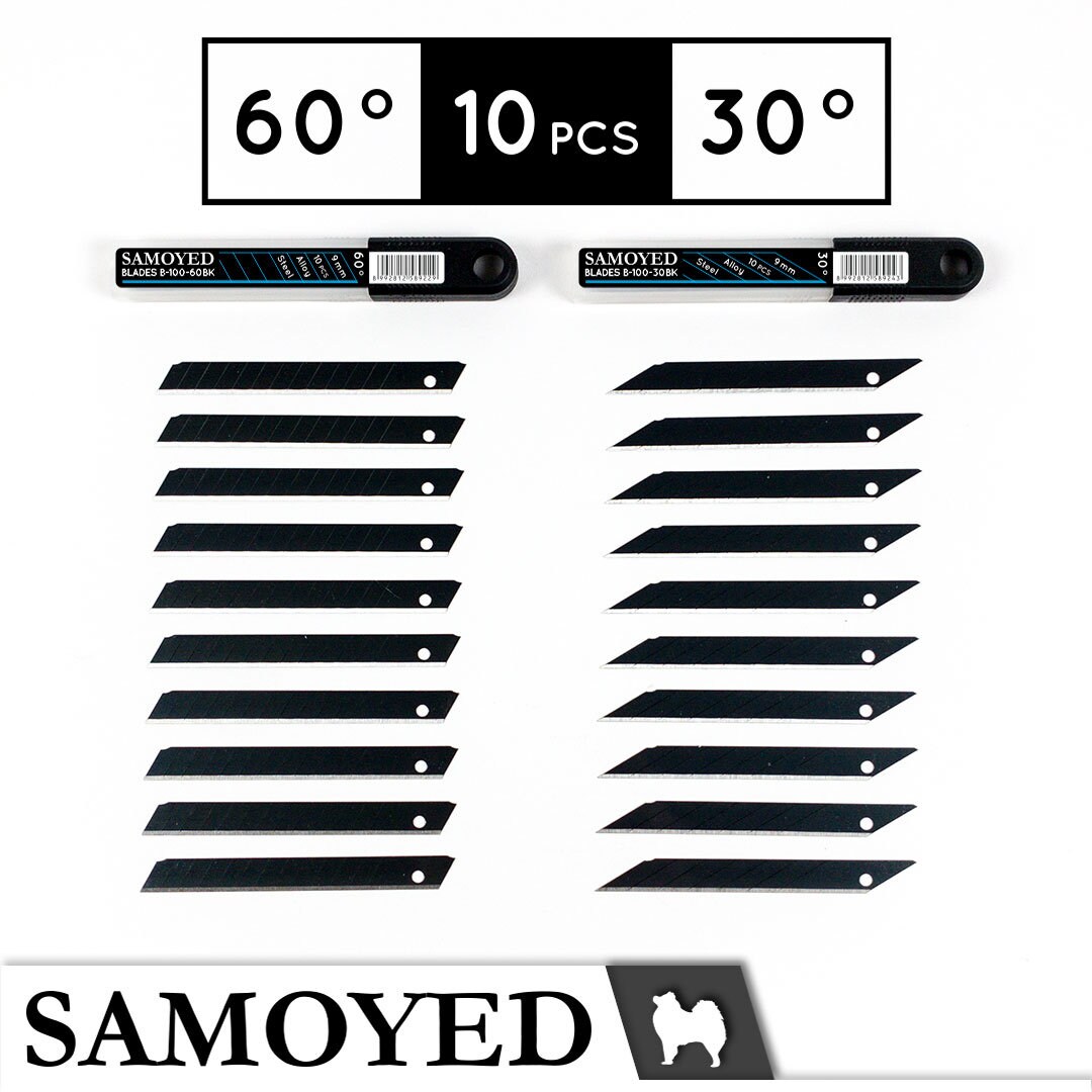 Samoyed 9mm Snap-off Utility Knife Blades: Alloy Steel Refills (10 ...