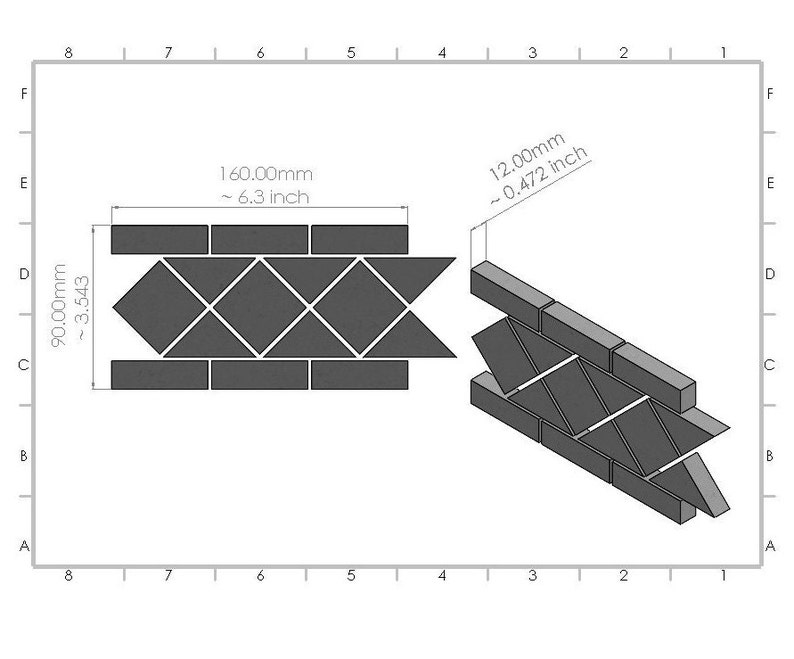 Rustic Noce Chiaro Travertine Tumbled Wall Border Tile Arrow Listello ...