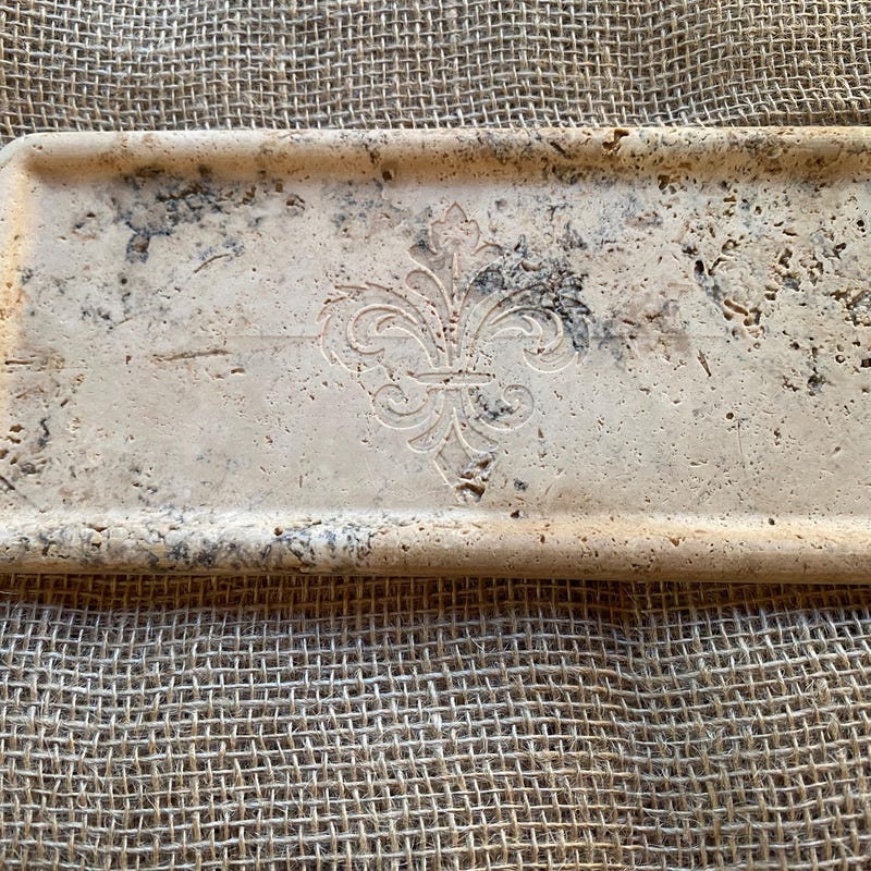Carved Travertine Tray - Etsy UK