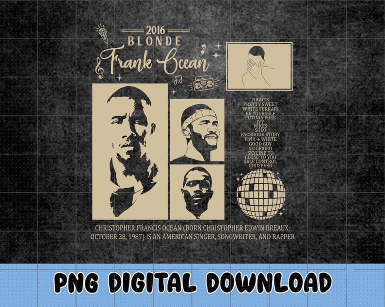 Frank Ocean PNG, Frank Ocean Png Digital Download File Sublimation, Svg ...