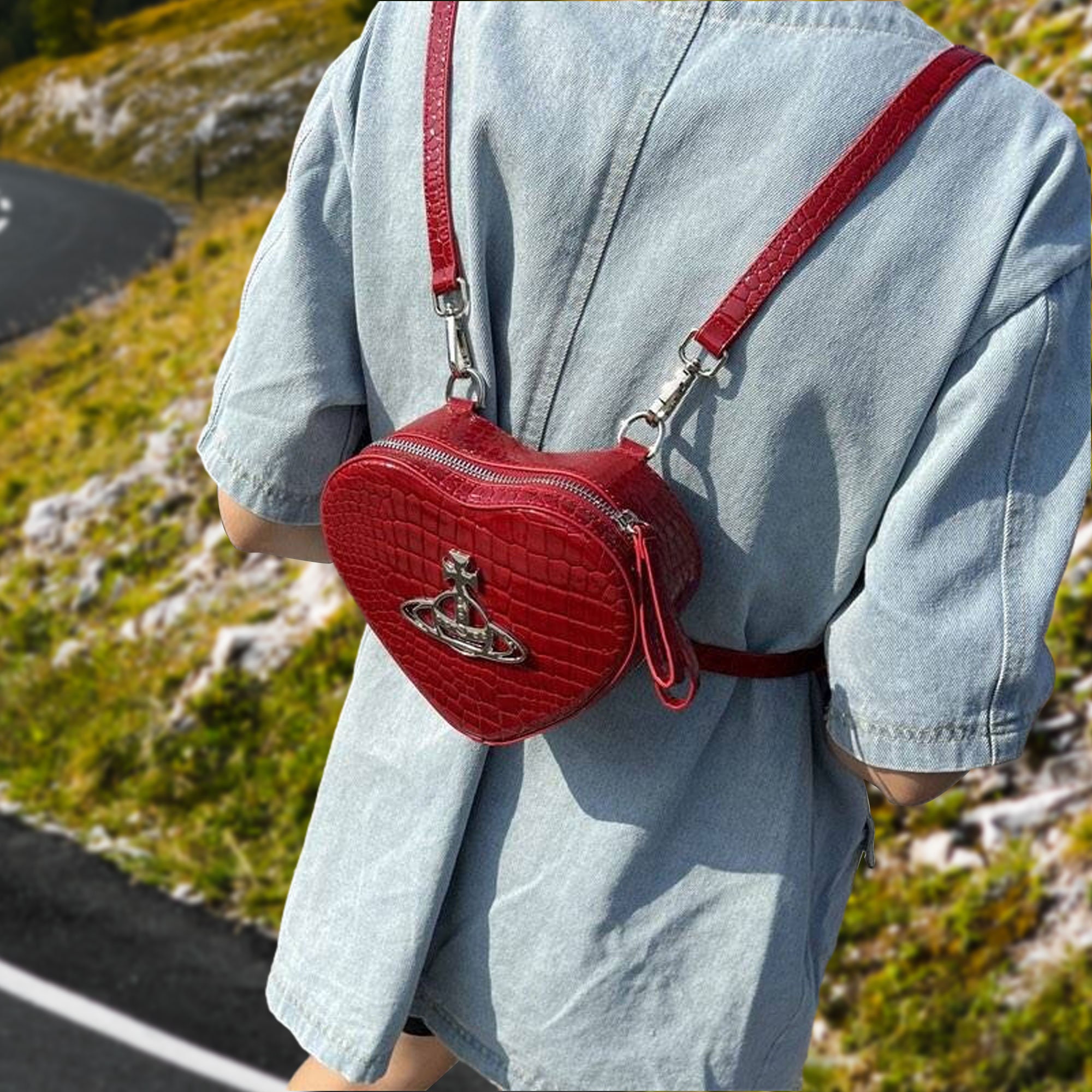 Vivienne Westwood Women's Black Ella Heart Mini Backpack Gift,backpacks for Her,leather Backpack ...