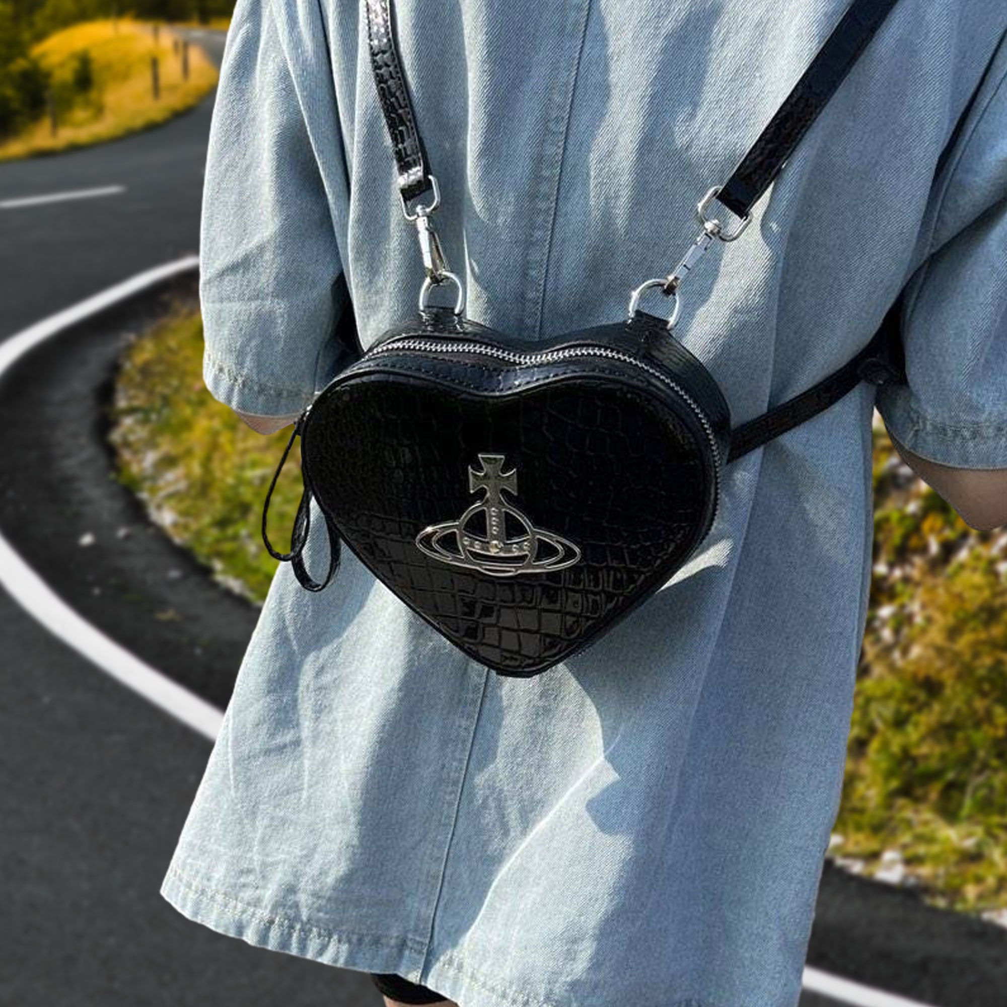 Vivienne Westwood Women's Black Ella Heart Mini Backpack Gift,backpacks ...