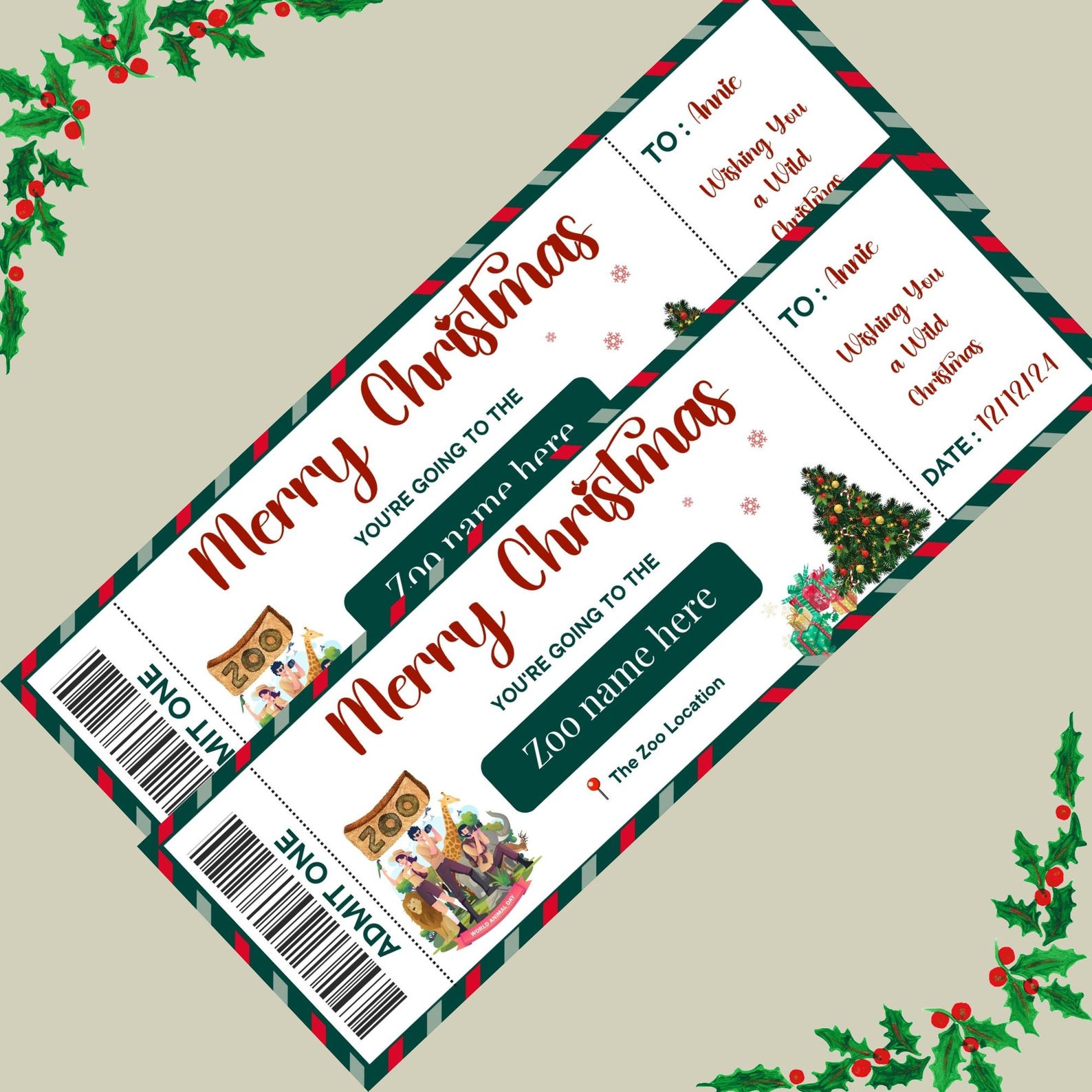 Christmas Gift Ticket Template: Editable Family Keepsake - Etsy