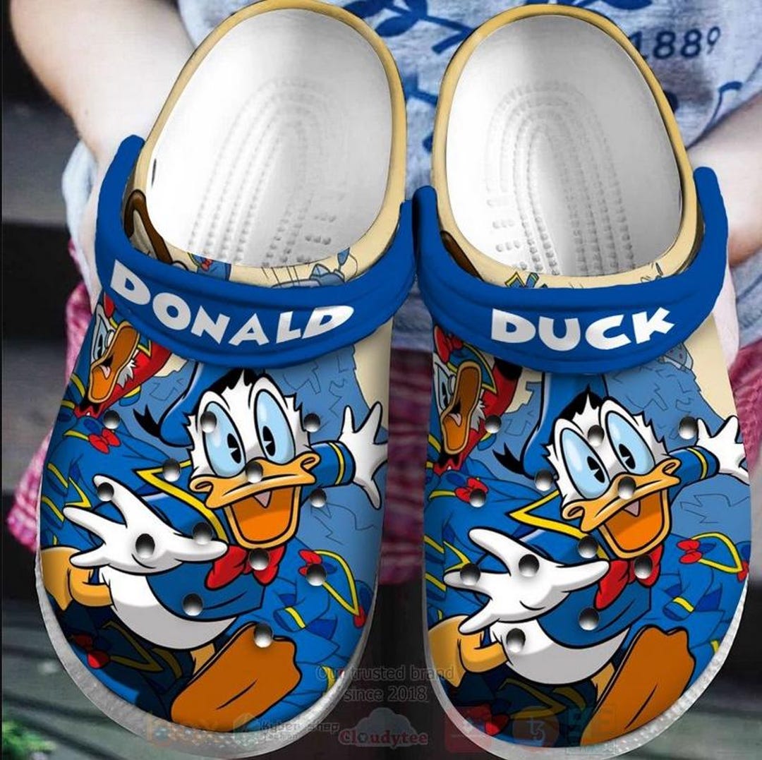 Custom Donald Duck Cartoon Clogs Shoes, Custom Name Shoes, Donald Duck ...
