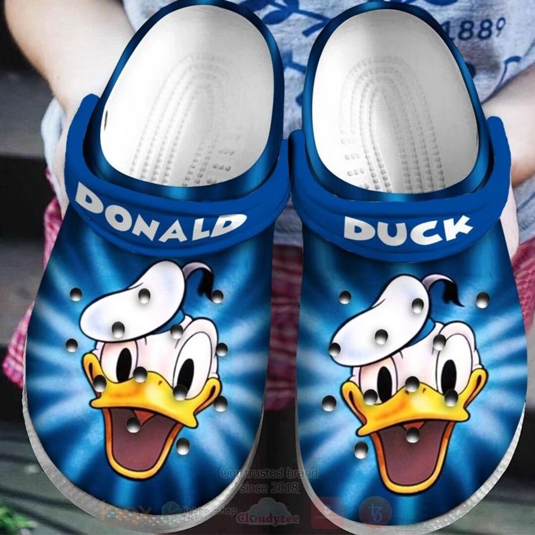 Custom Donald Duck Cartoon Clogs Shoes, Donald Duck Disney Slippers ...
