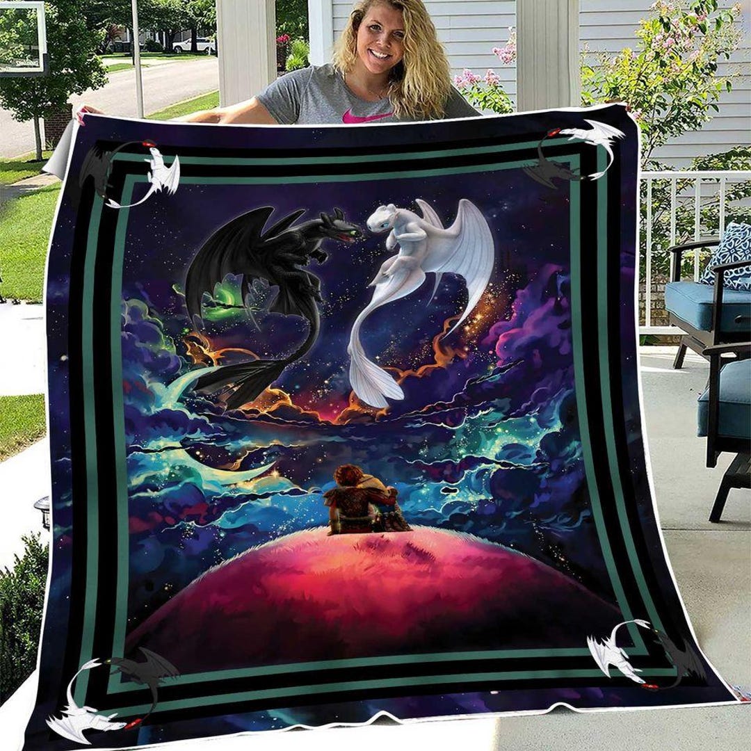 How to Train Your Dragon Quilt Blanket, Light Fury Quilt Blanket ...