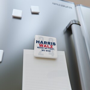 2024 Kamala Harris & Tim Walz White Porcelain Magnet Boldly Display ...