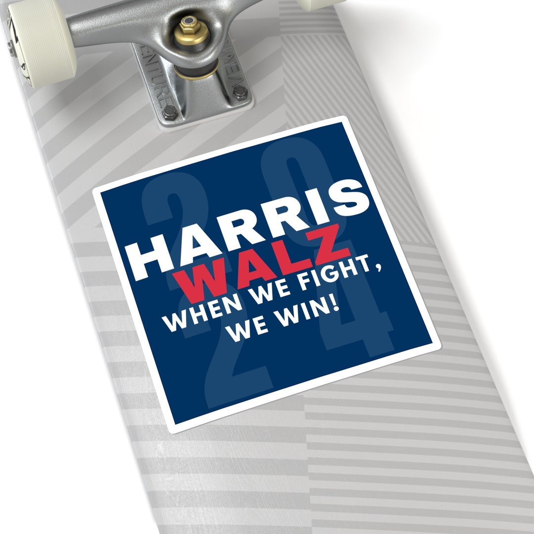 2024 Kamala Harris & Tim Walz Election Blue Square Stickers Support the ...