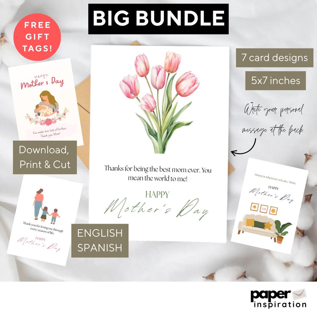 14 Printable Designs for Happy Mother’s Day Greeting Card and Gift Card ...