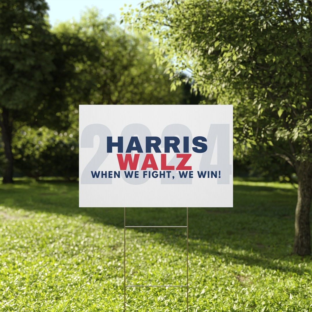 Eleição de 2024 Kamala Harris Tim Walz 2024 Placa de quintal Fundo ...