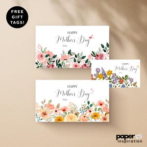 5 PRINTABLE Mother's Day Greeting Card in Portrait English and Spanish ...