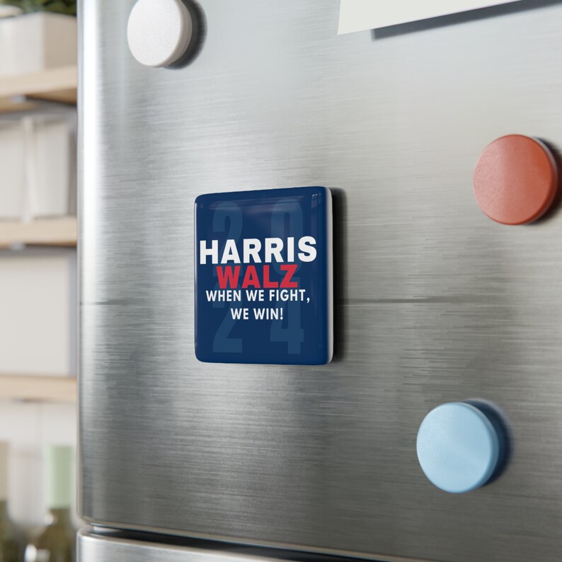 2024 Kamala Harris & Tim Walz Porcelain Magnet Boldly Display Your ...