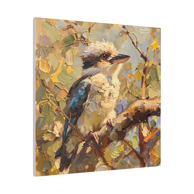 Oil Painting of a Kookaburra on Printed Canvas Square Painting Home ...
