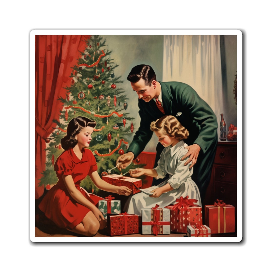 Vintage Christmas Magnet 1950s Retro Christmas Print - Etsy
