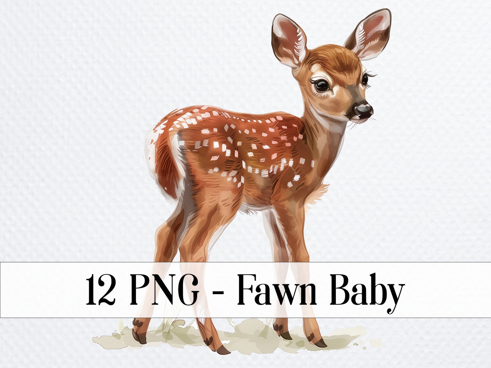 10 Fawn Baby PNG, Bemby for Sublimation, Printable Watercolor Fawn Baby ...