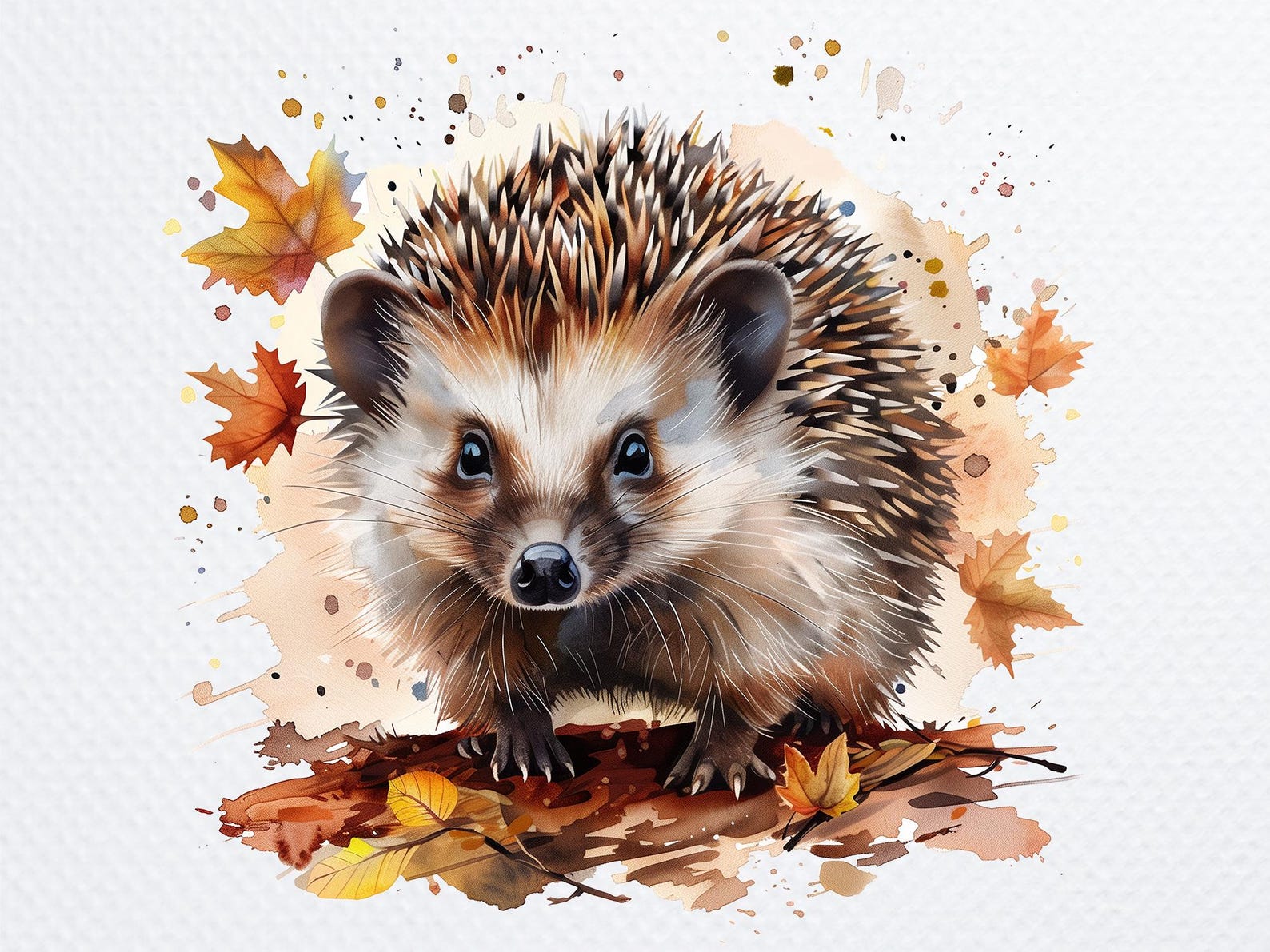 10 Cute Hedgehog PNG Bundle, Printable Watercolor Floral Hedgehog ...