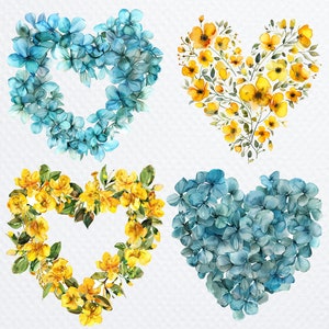 16 Floral Heart PNG Clipart, Watercolor Clipart, Floral Heart ...