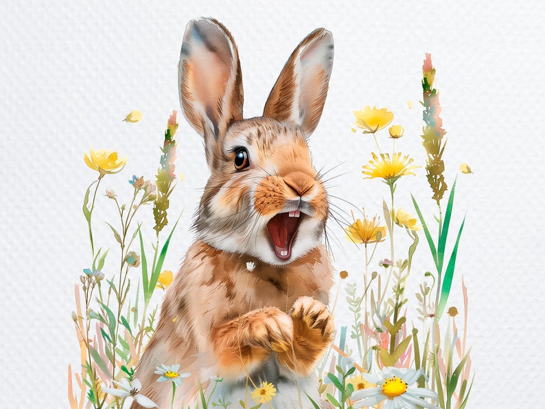 12 Surprised Rabbit Pngs Clipart, Amazed Hare Png for Sublimation ...