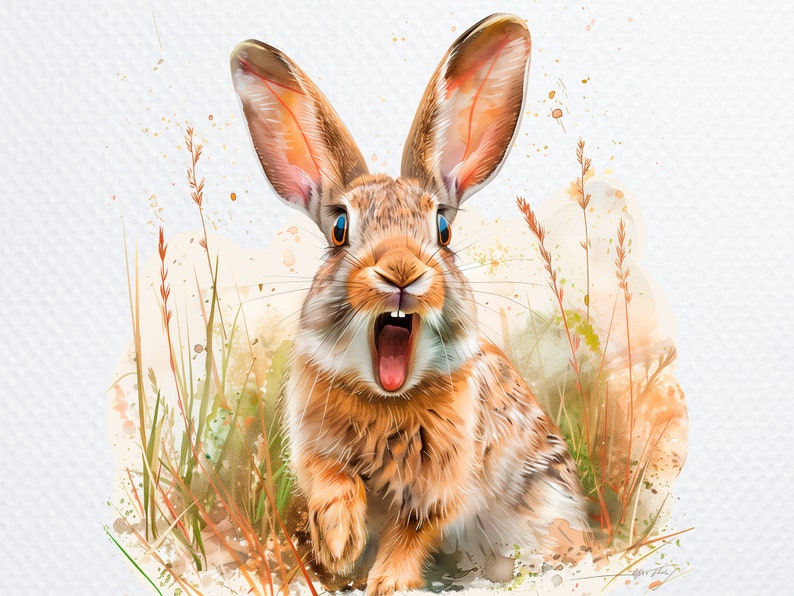 12 Surprised Rabbit Pngs Clipart, Amazed Hare Png for Sublimation ...