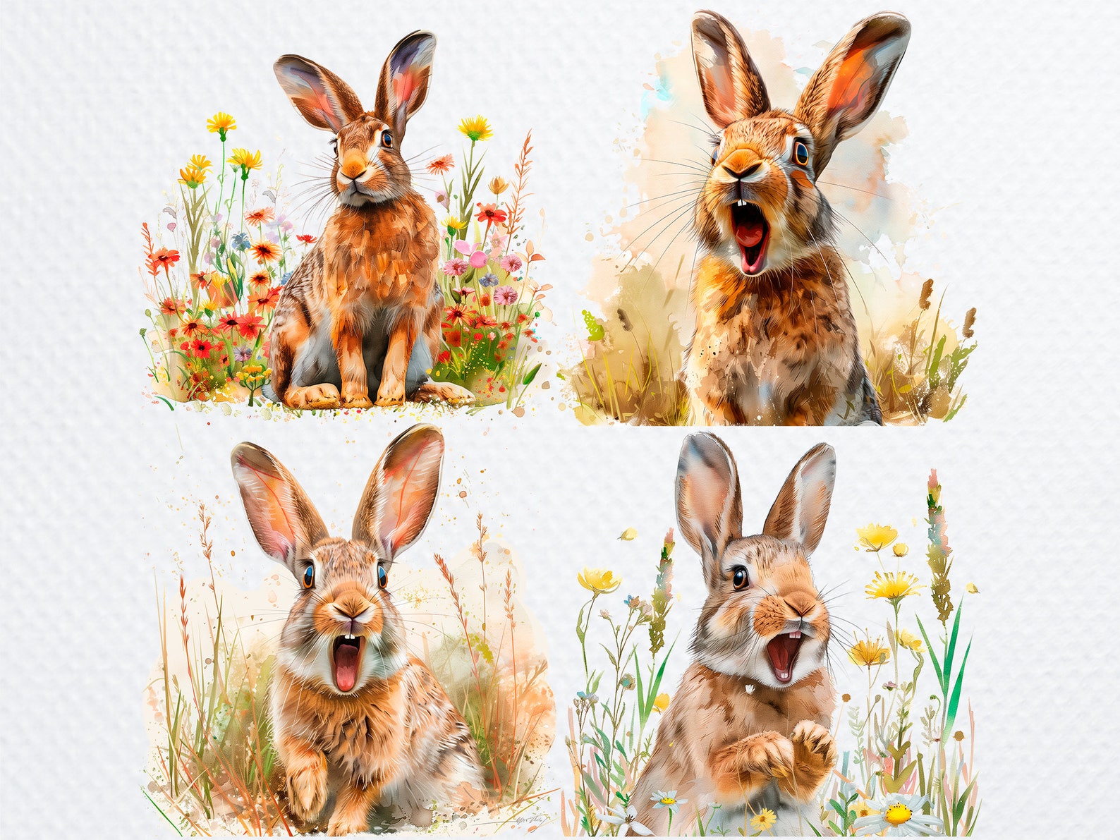 12 Surprised Rabbit Pngs Clipart, Amazed Hare Png for Sublimation ...