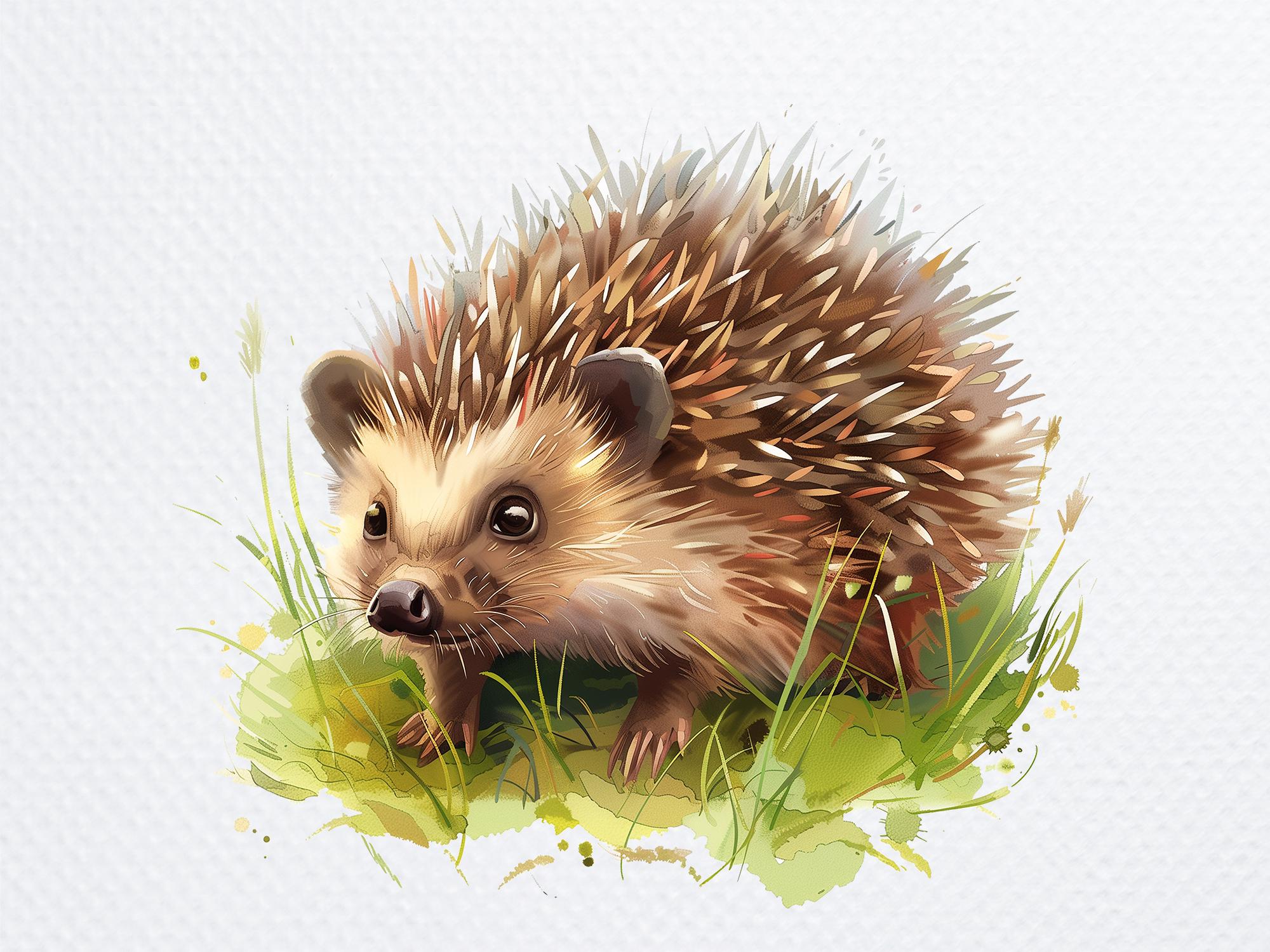 10 Cute Hedgehog PNG Bundle, Printable Watercolor Floral Hedgehog ...