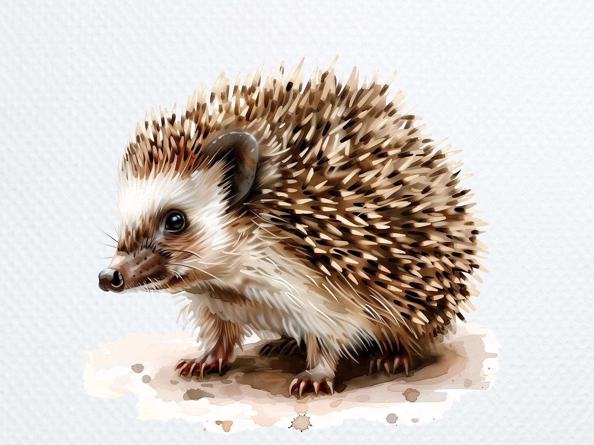 10 Cute Hedgehog PNG Bundle, Printable Watercolor Floral Hedgehog ...