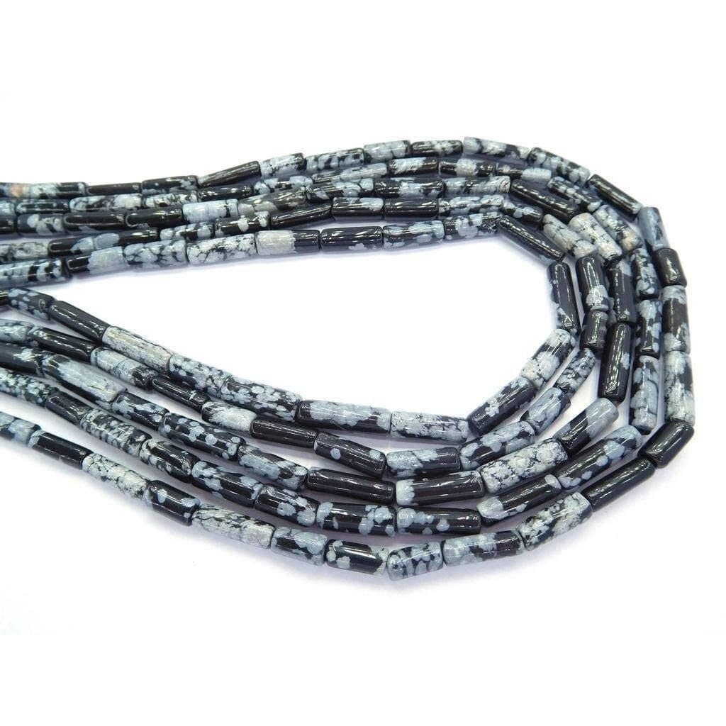 13 Strand Natural Snow Flake Obsidian Smooth Finished Gemstone - Etsy