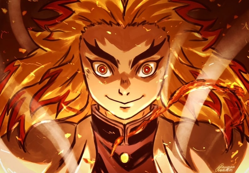 Kyojuro Rengoku art Print - Etsy