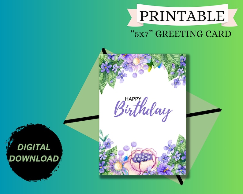 Happy Birthday Cards Digital Printable Cards, Birthday Card for Her ...