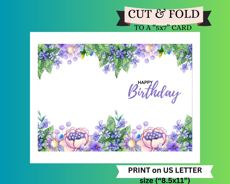 Happy Birthday Cards Digital Printable Cards, Birthday Card for Her ...