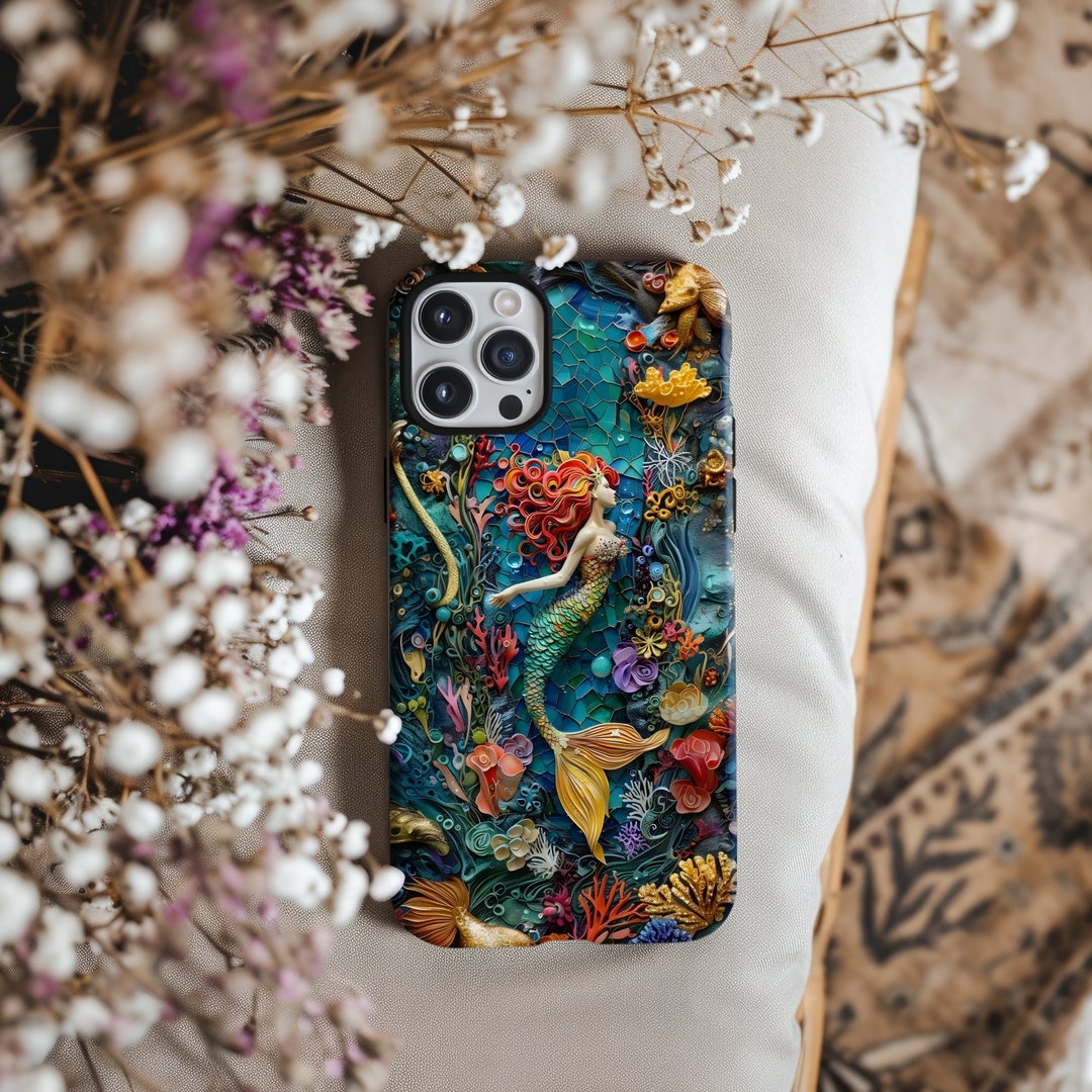 Mermaid Design, Tough Phone Case for Iphone, Galaxy and Pixel Phones ...