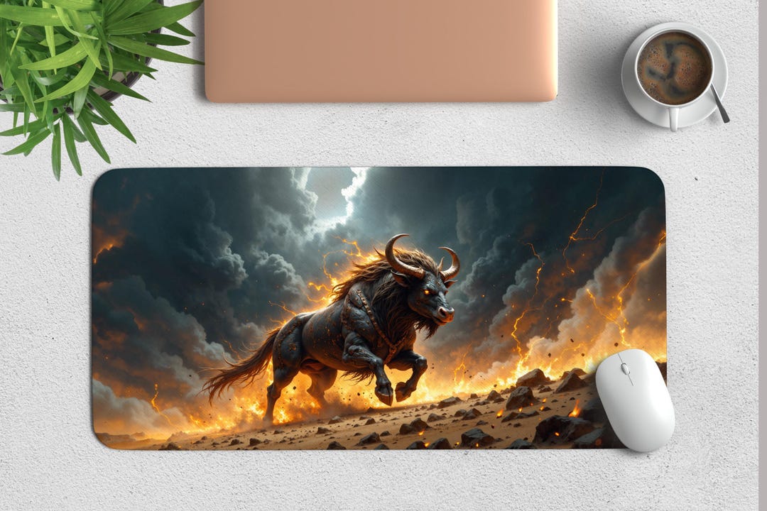 Fire Steed Desk Mat, Fantasy Gaming Mousepad, Mythical Creature Desk ...