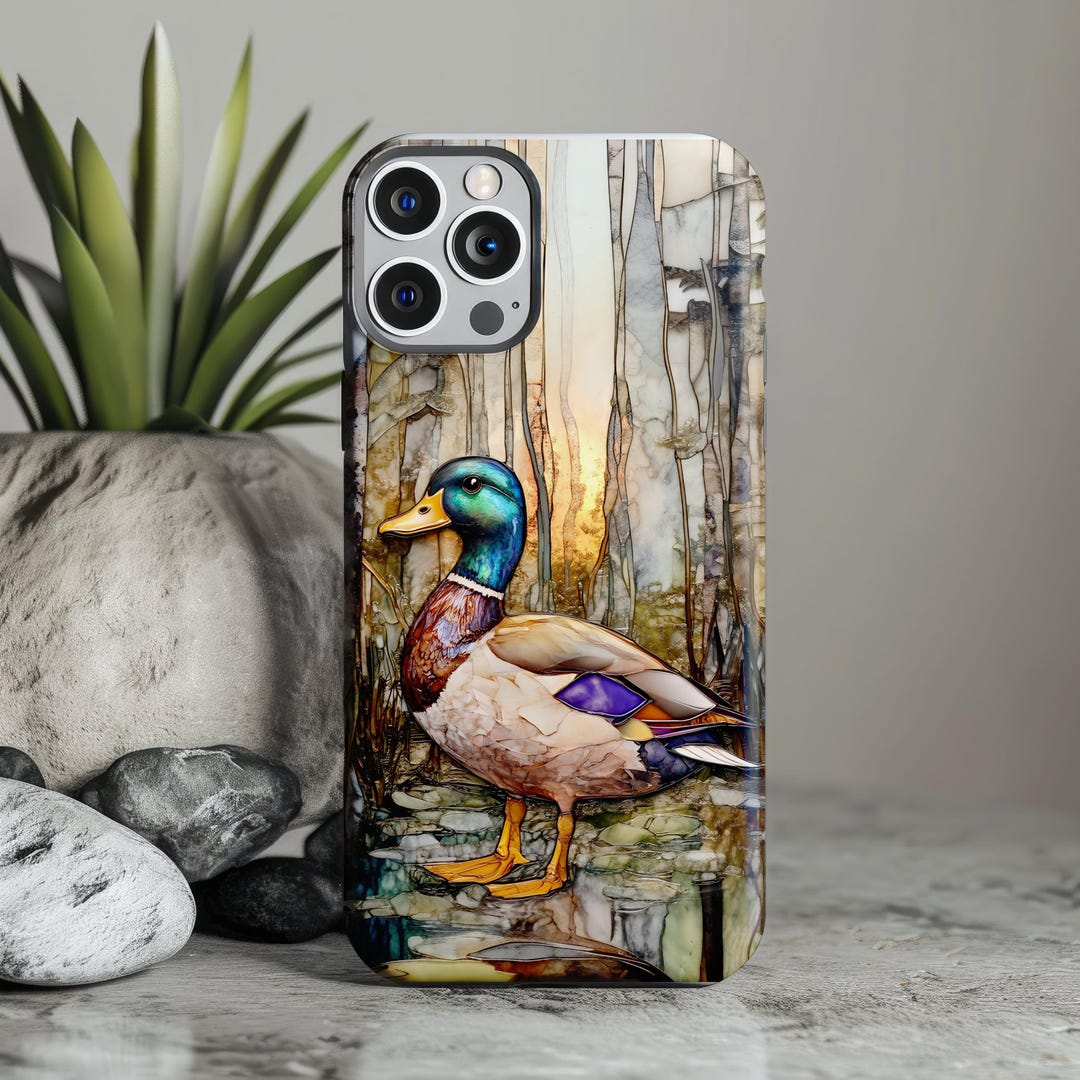 Duck Art Tough Phone Case, Iphone, Galaxy and Pixel, Nature Inspired ...