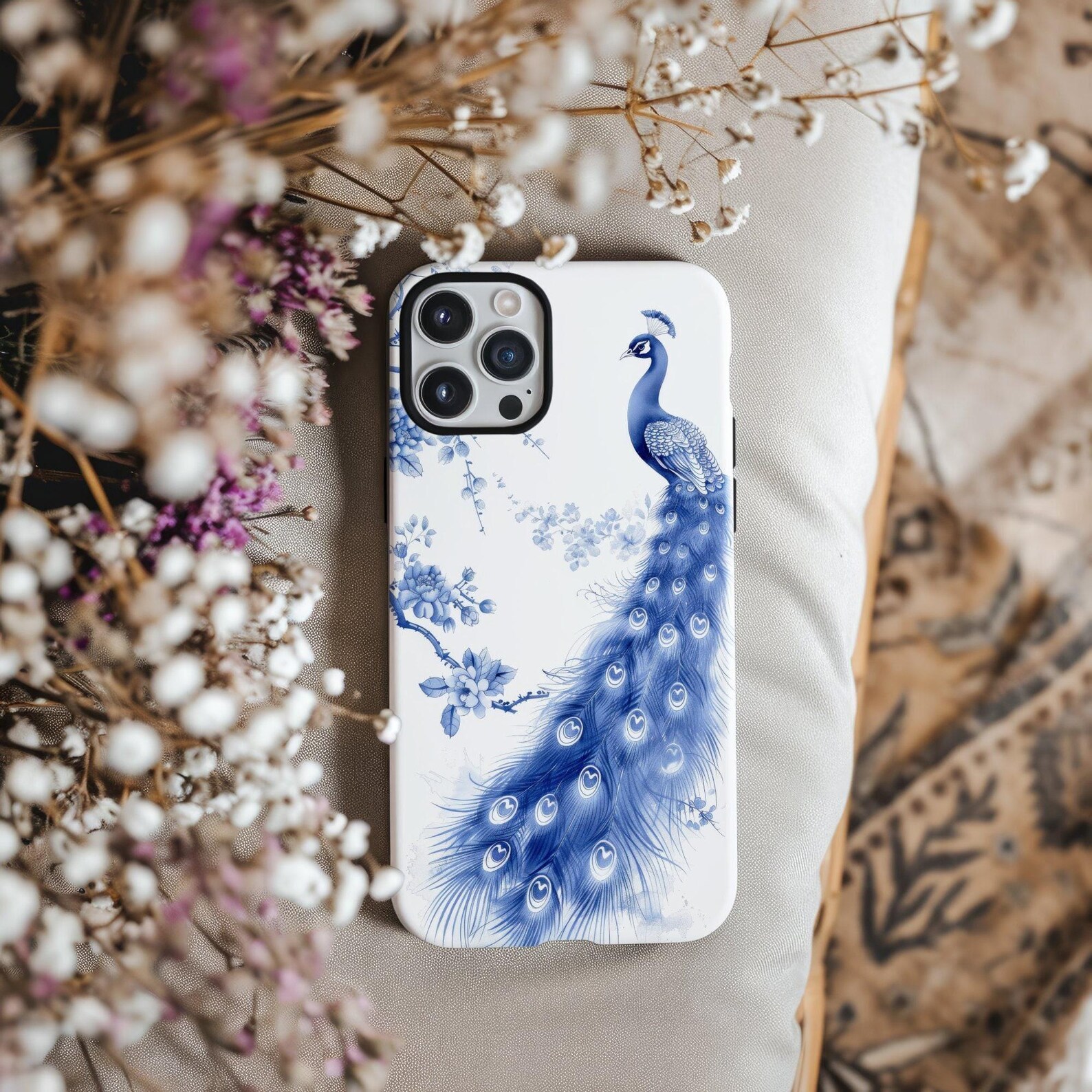 Delft Blue Chinoiserie Phone Case, Tough Protective iPhone Samsung ...