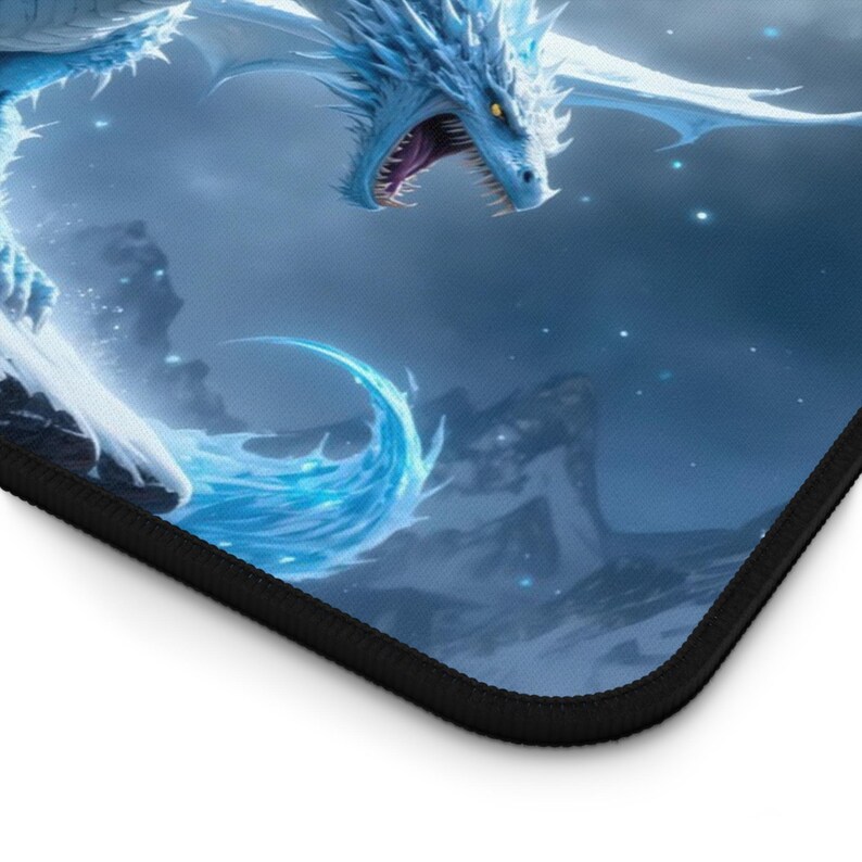 Ice Dragon Gaming Desk Mat, Fantasy Desk Pad, Aesthetic Mousepad ...