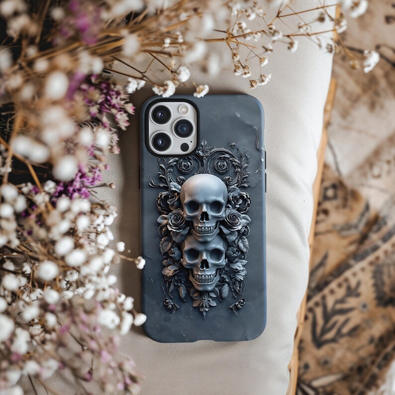 Gothic Skull Phone Case, Aesthetic Art Design, Best Gifts for Her and ...