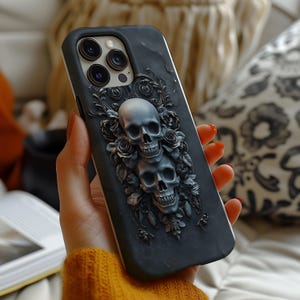 Gothic Skull Phone Case, Aesthetic Art Design, Best Gifts for Her and ...