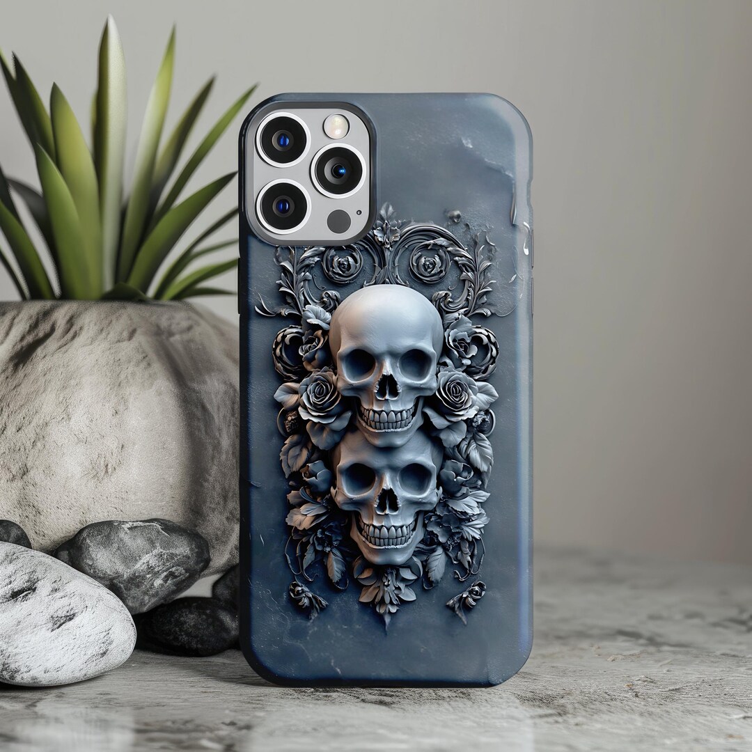 Gothic Skull Phone Case, Aesthetic Art Design, Best Gifts for Her and ...