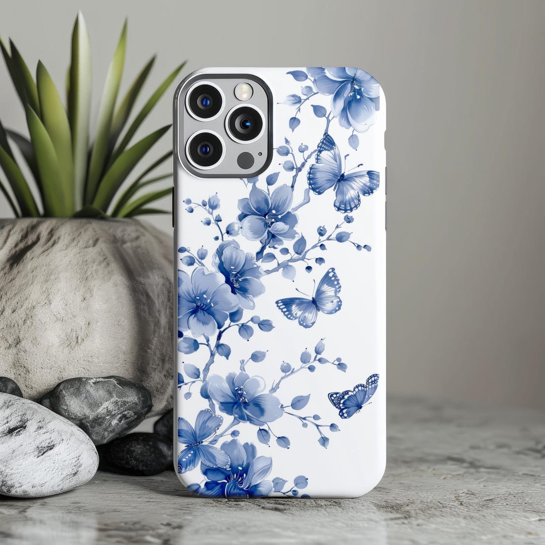 Blue White Delft Chinoiserie Phone Case, Tough iPhone and Samsung Cover ...