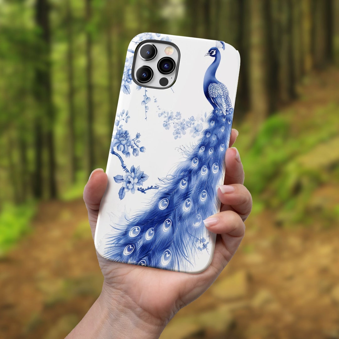 Ultra Thin Delft Blue Chinoiserie Peacock Phone Case, iPhone Samsung ...