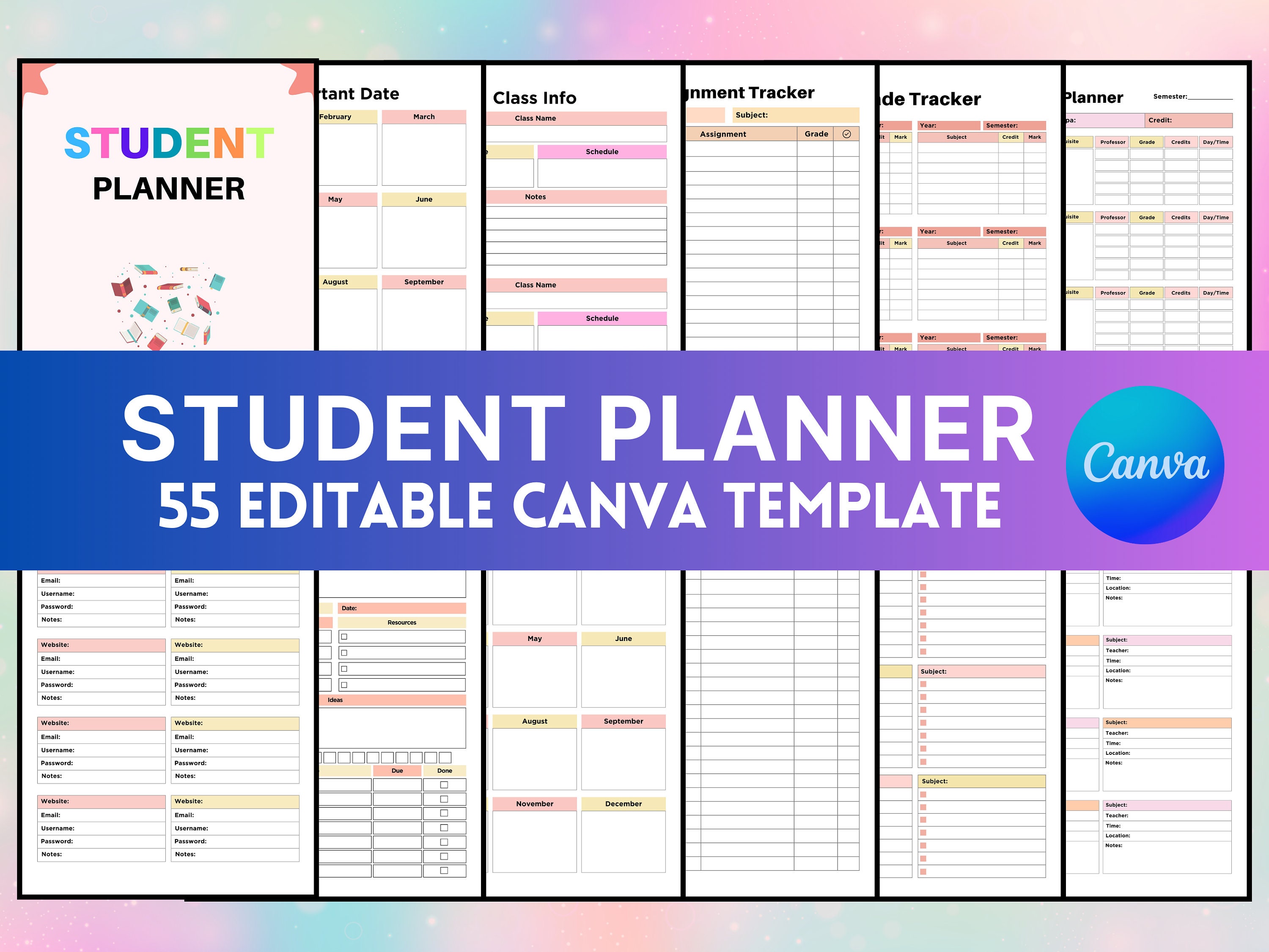 100 Editable Canva Planners Template, Canva KDP Amazon INTERIOR DIGITAL Planner Template ...